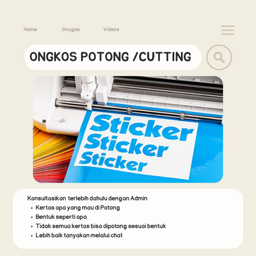 Jual Ongkos Potong / Ongkos Cutting Kertas Sticker dan Art Paper ...