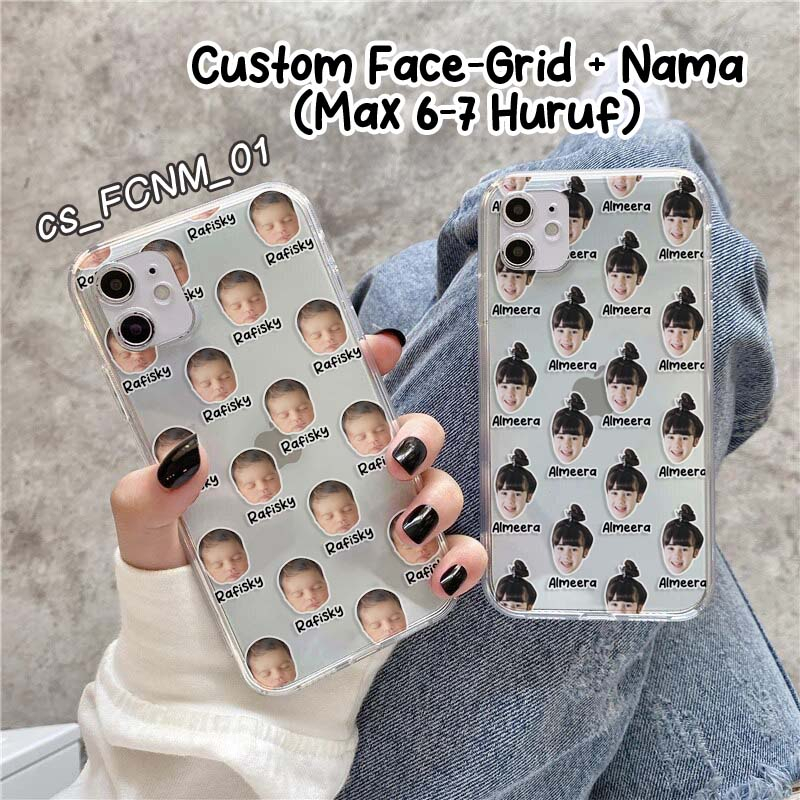 Jual CUSTOM CASE DESAIN FACE-GRID WAJAH MUKA PLUS NAMA - CUSTOM FOTO ...