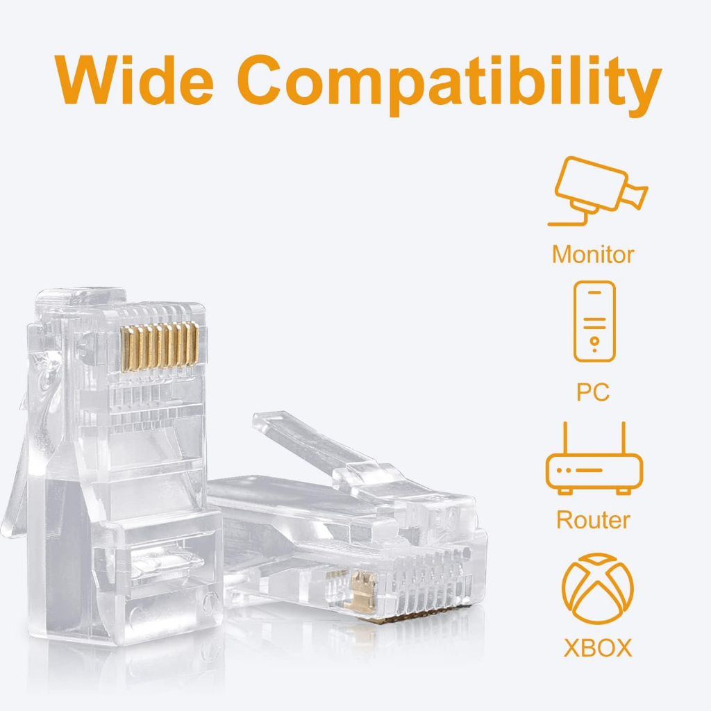 Jual RJ45 CAT6 CAT 6 8p8c Konektor Connector Kabel LAN Modular Plug Ethernet for Network Cable ...