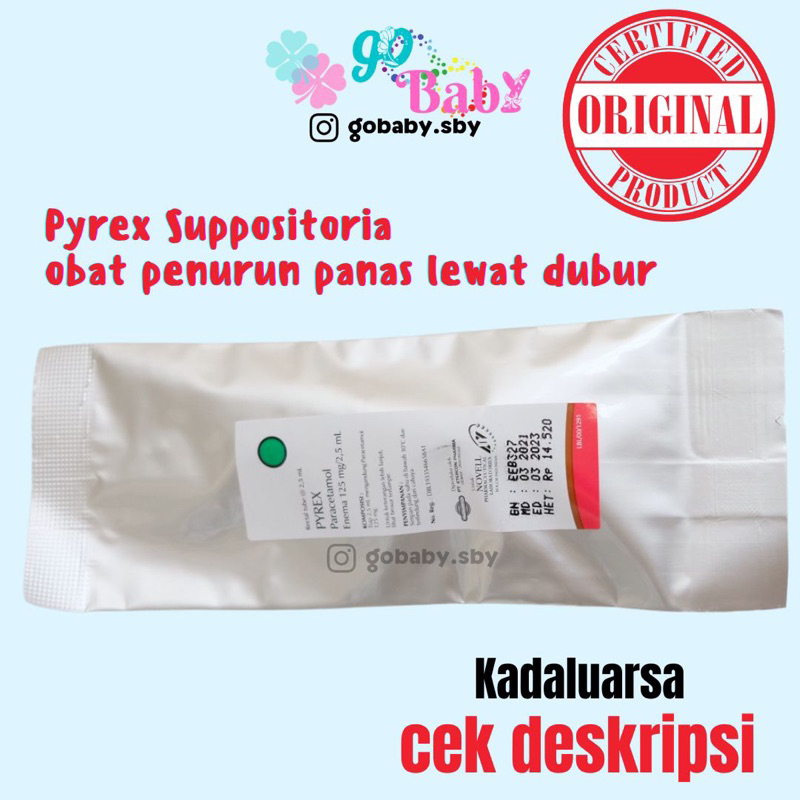 Jual PYREX 125 mg - obat paracetamol dubur supositoria | Shopee Indonesia