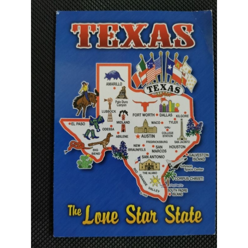 Jual kartu pos peta amerika/texas map postcard | Shopee Indonesia