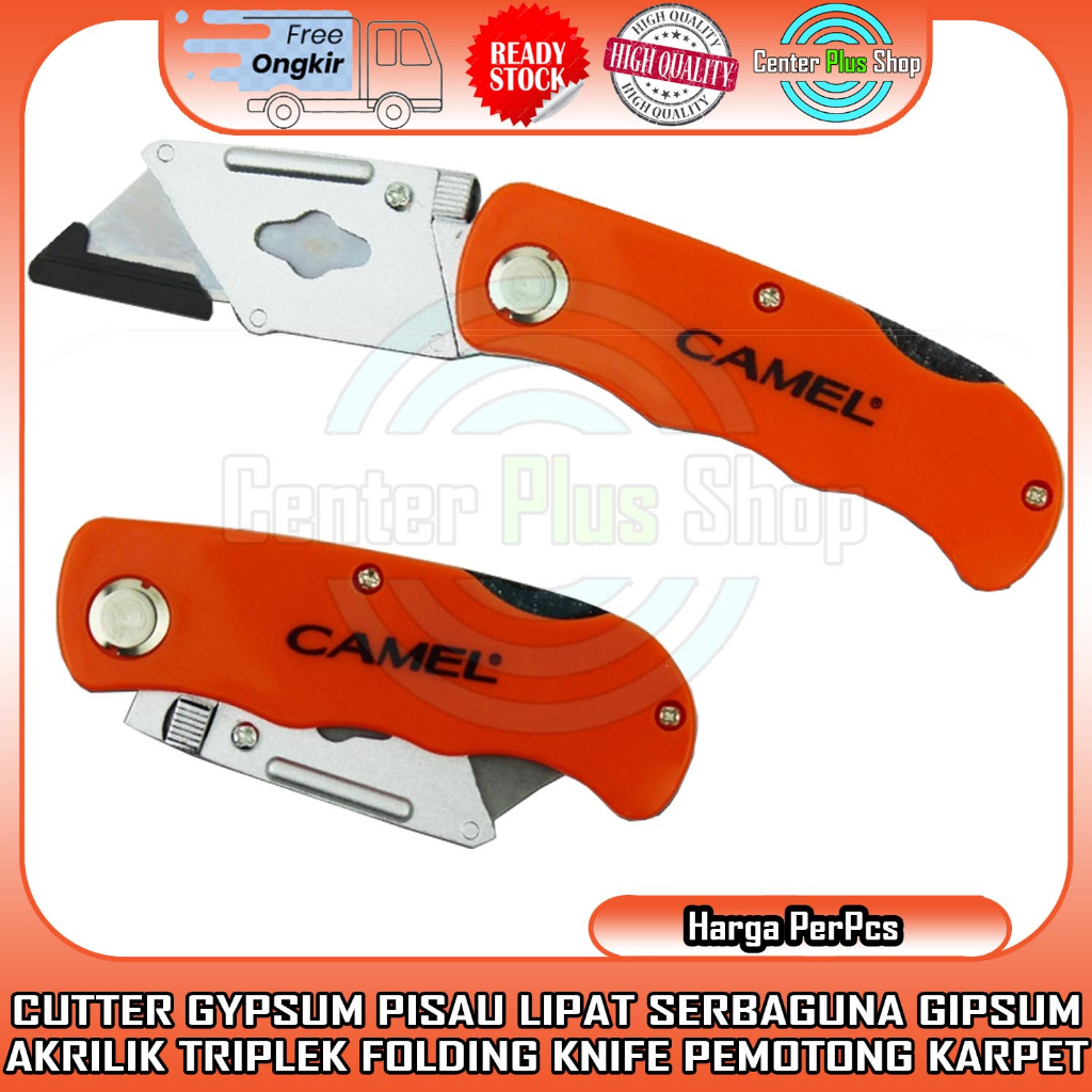 Jual CAMEL Cutter Gypsum Lipat Foldable Knife Potong Acrylic Triplek ...