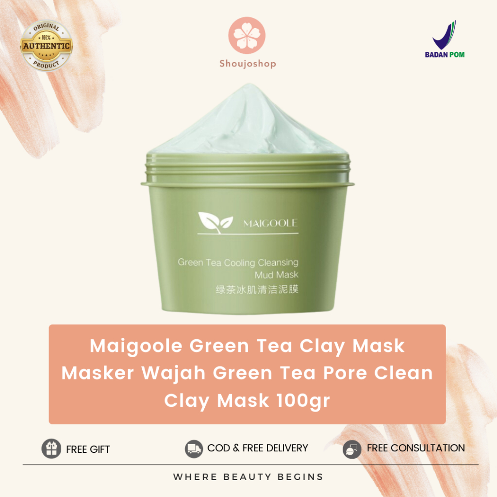 Jual Maigoole Green Tea Clay Mask Masker Wajah Green Tea Pore Clean ...