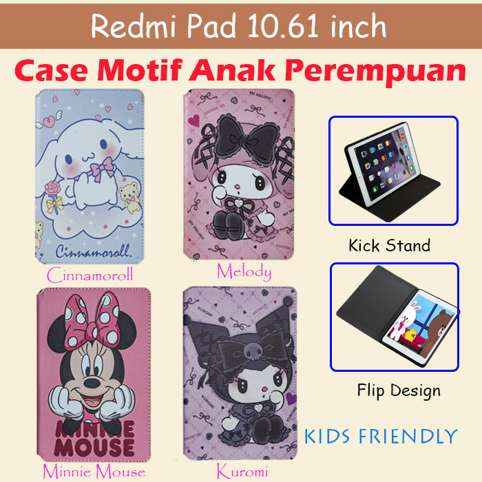 Jual Redmi Pad 10.61inch Book Cover Anak Leather Flip Case Standing ...