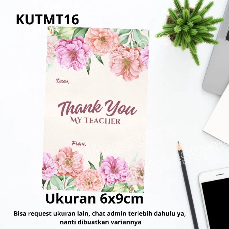 Jual Kartu Ucapan Stiker Terima Kasih Guruku Label Thank You My Teacher dekorasi kemasan kado ...