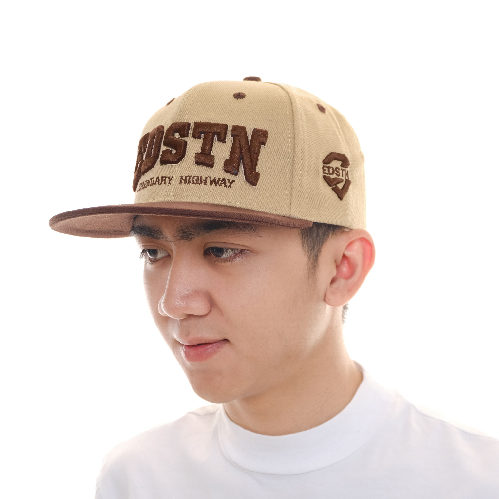 Jual Eddostyn Topi Snapback Original Distro Krem Coklat | Shopee Indonesia