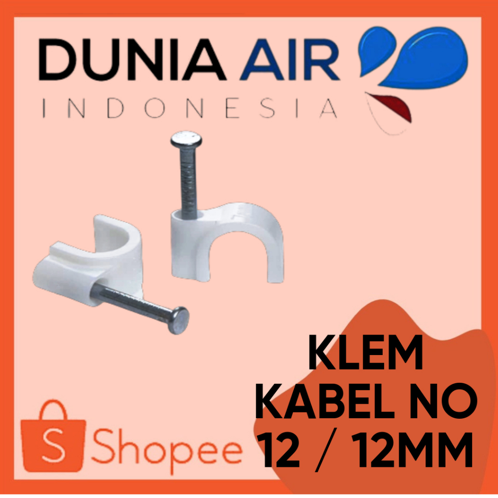 Jual KLEM KABEL NO 12 / 12MM PAKU BETON ASLI 50PCS PER PAK | Shopee ...