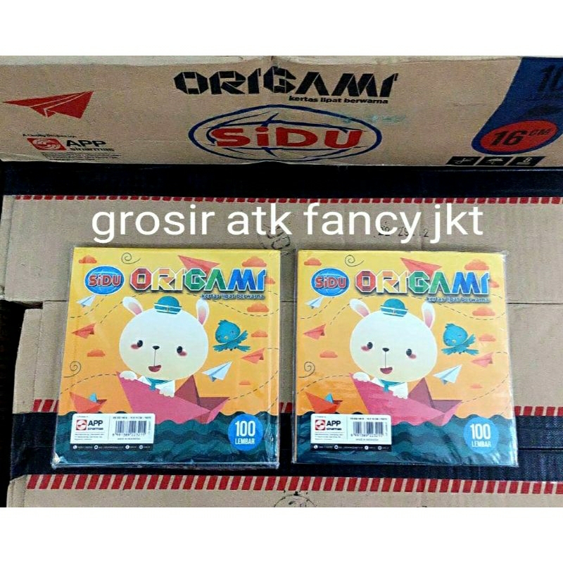 Jual Kertas Lipat Origami Besar Sidu Sinar Dunia Warna Warni 100 lembar ...