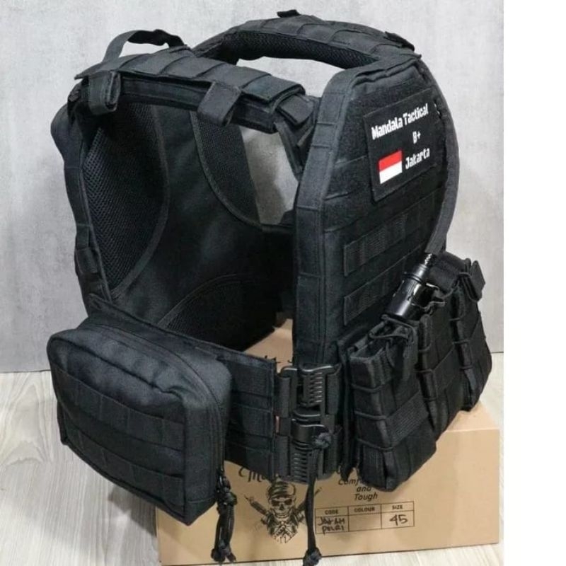 Jual BODY VEST TACTICAL / BODY VEST BLACK MAMBA FREE DUMMY PLATE ...