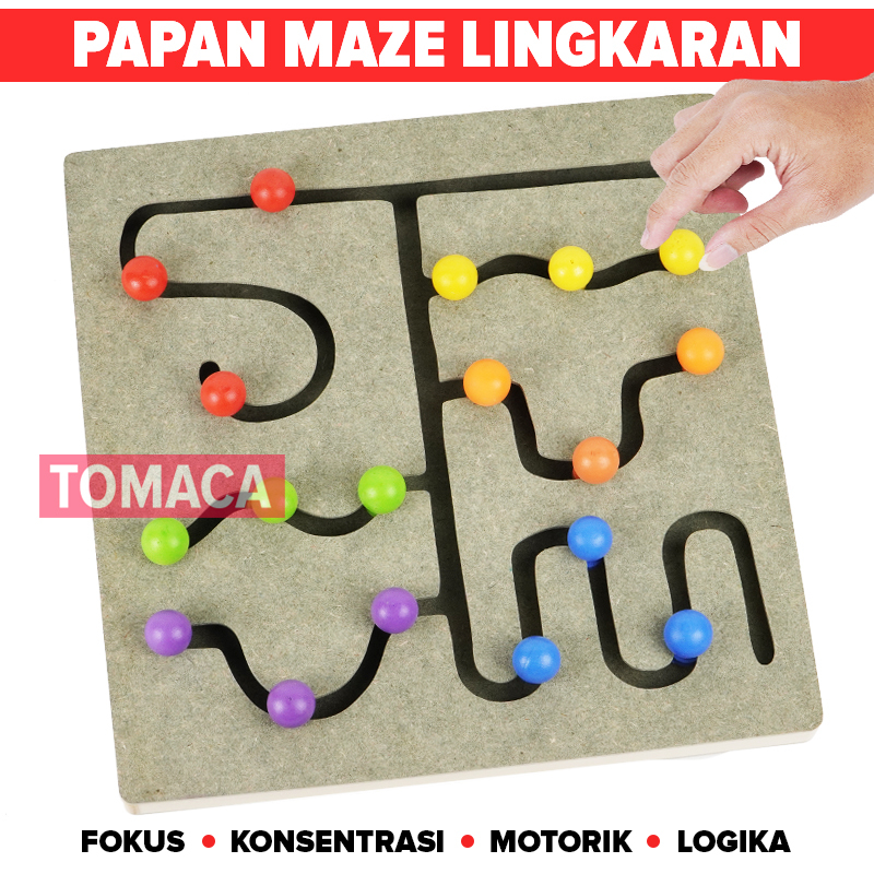 Jual Mainan Kayu Anak Edukasi Papan Alur Alat Bantu Peraga Motorik Game ...
