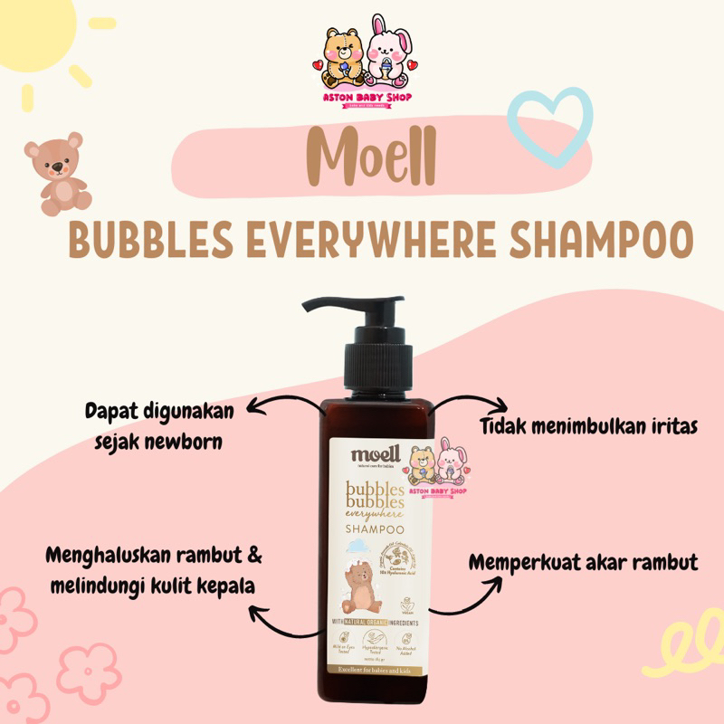 Jual Moell Shampoo 185 gr / Moell Bubbles Bubbles Everywhere Shampoo ...