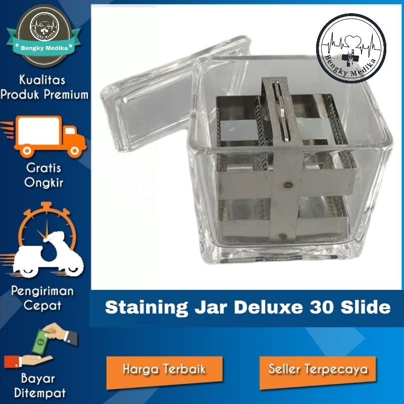 Jual Staining Jar Deluxe 30 Slide Preperat Rak Pewarnaan | Shopee Indonesia