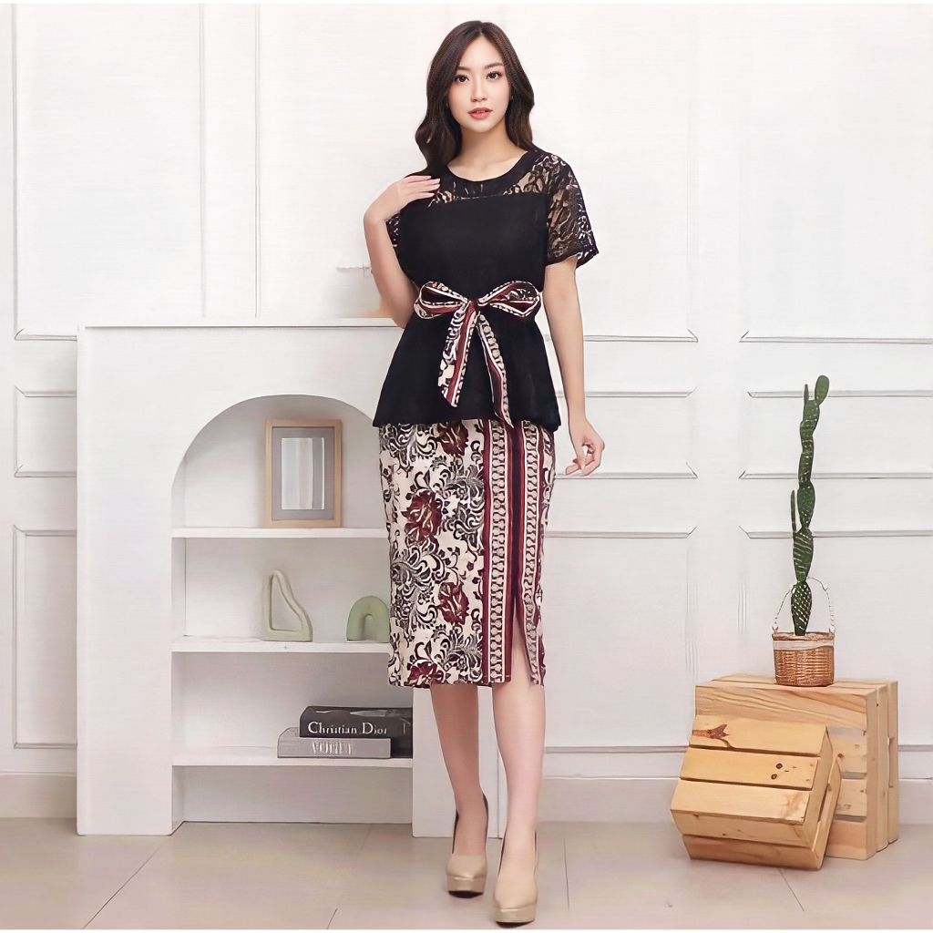 Jual VASANTA Setelan Dress Batik Brukat Wisuda | Shopee Indonesia