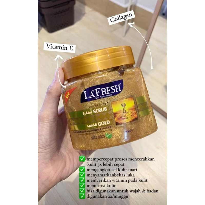 Jual scrub gold la fresh original saudi arabiah face and body scrub ...