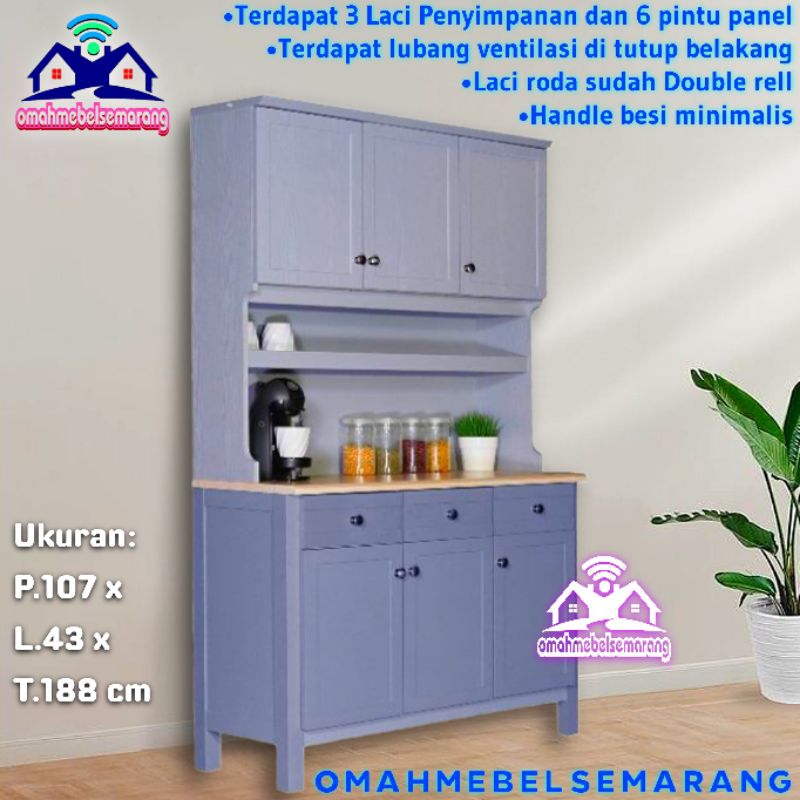 Jual Lemari Dapur Kitchen Set 6 Pintu RUSTIC Almari Rak Piring ...