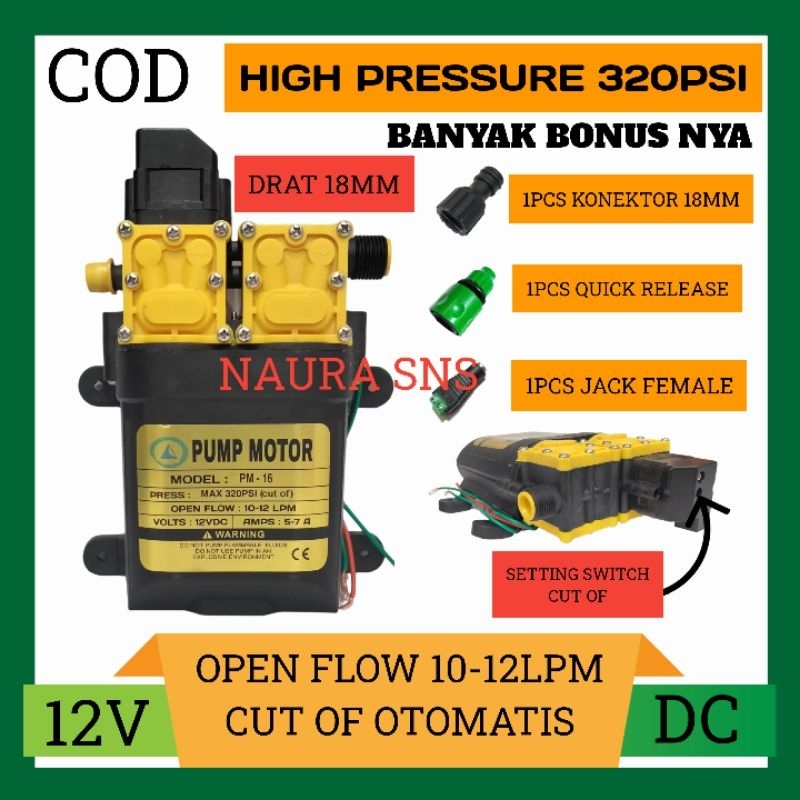 Jual Pompa Dc 12v 320psi Dinamo Steam Motor Dobel Pompa | Shopee Indonesia