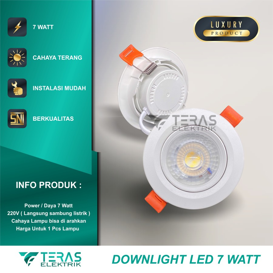 Jual Lampu downlight spotlight LED 7w 7 Watt | Shopee Indonesia