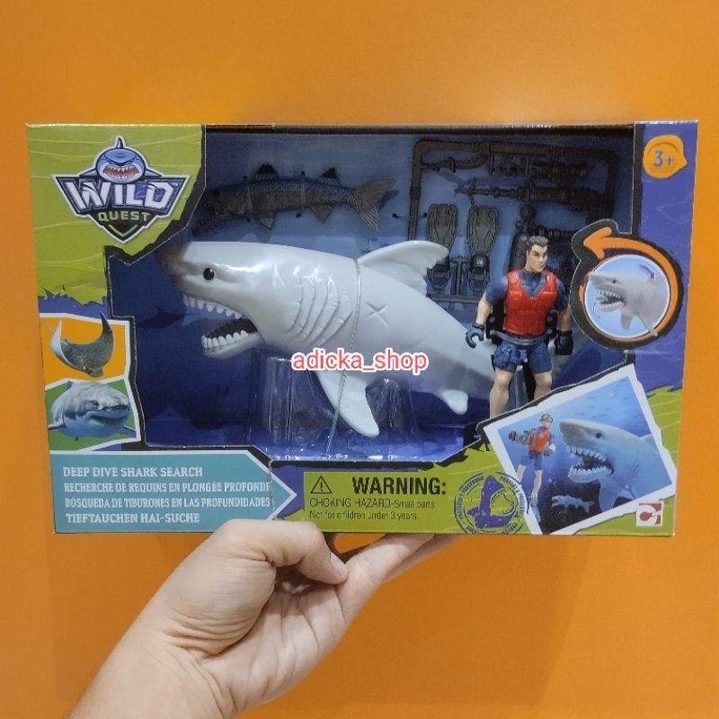Jual wild quest ocean shark dive set mainan ikan hiu playset | Shopee ...
