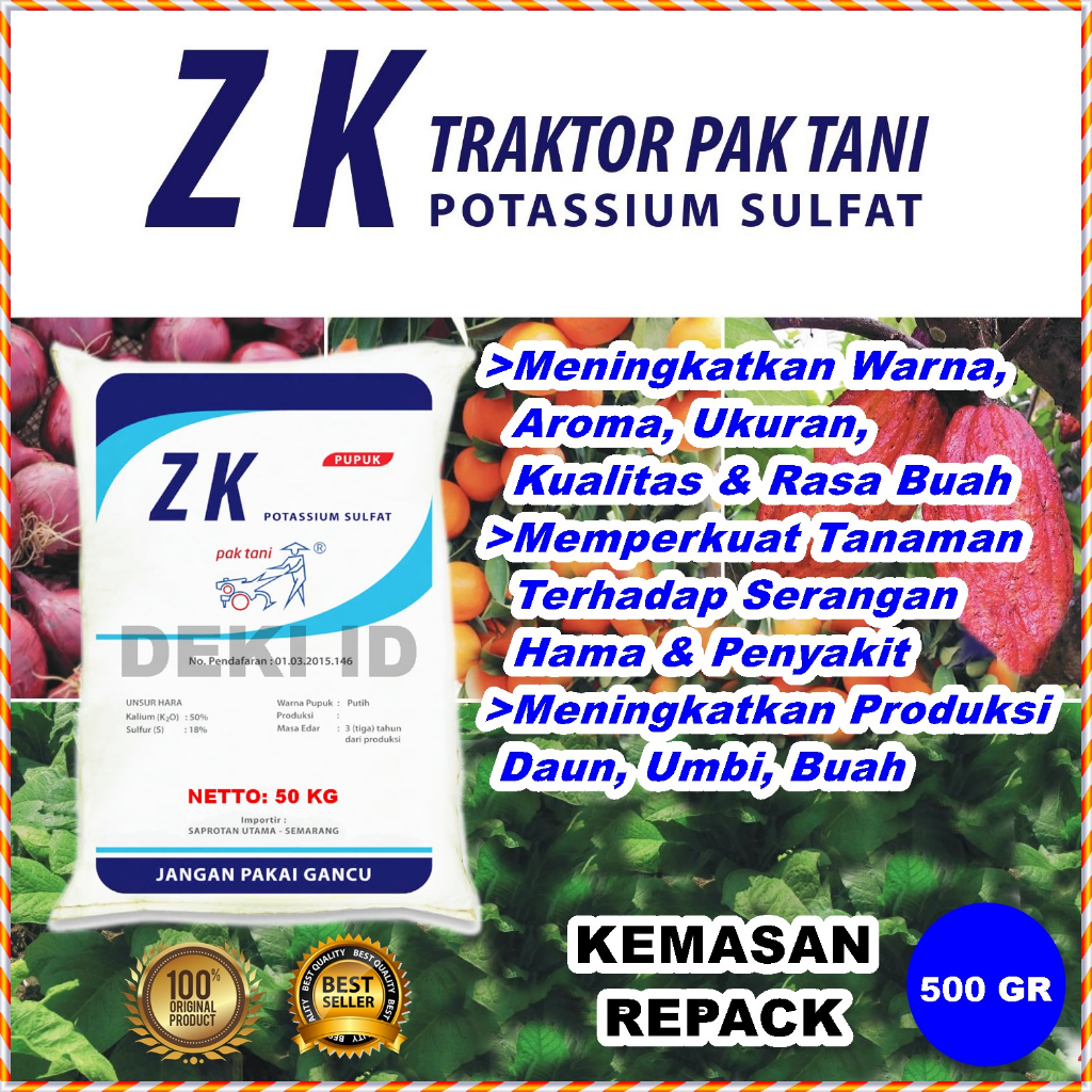 Jual ZK Pak Tani 500 Gr Repack Pupuk Kalium Sulfat Potassium Sulfate ...