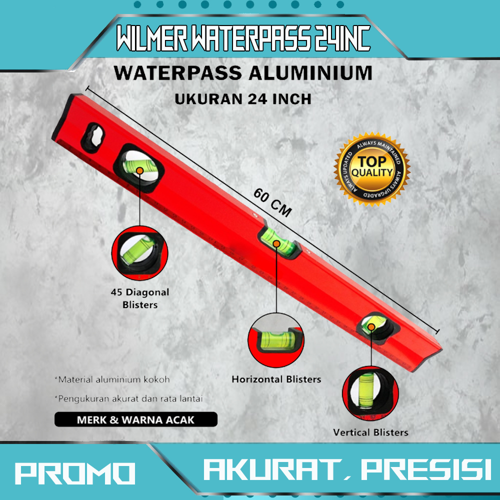 Jual Waterpass Waterpas Magnet 24" 24inch 60CM WILMER Waterpass Heavy ...