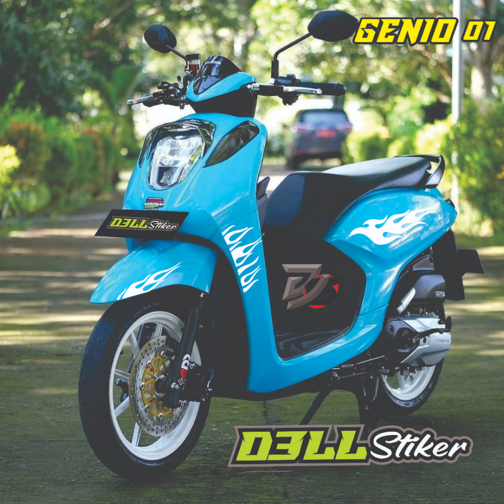 Jual Stiker motor GENIO model api cutting stiker motor honda GENIO ...