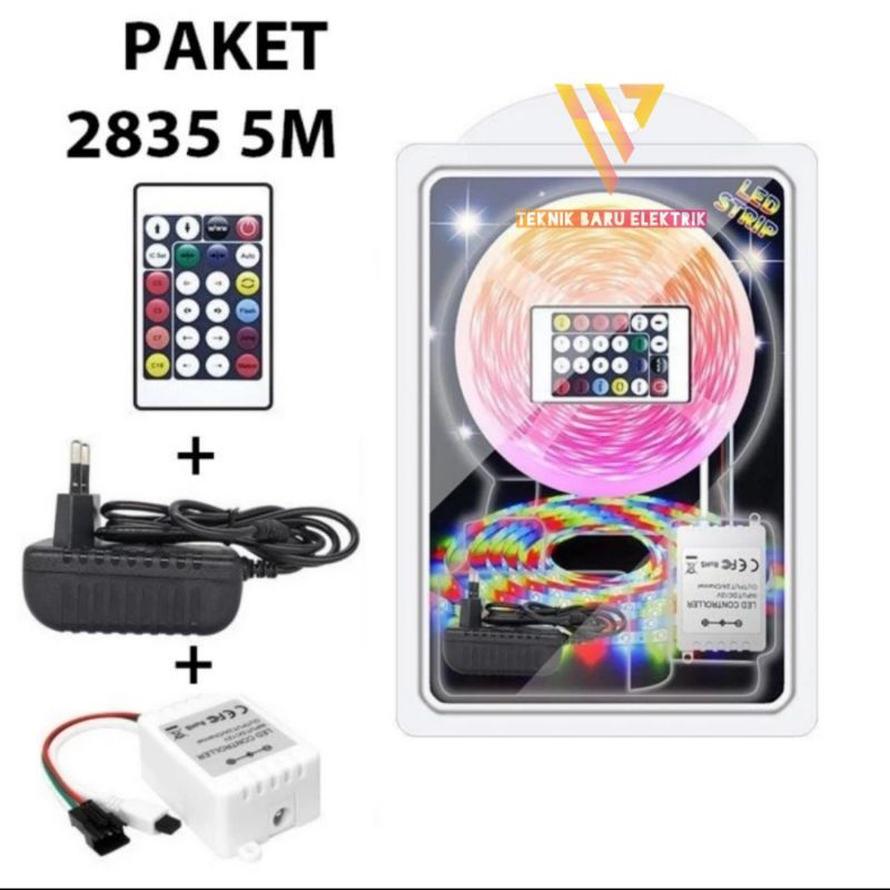 Jual Lampu Led Strip RGB 5M 5 Meter 2835 3528 Hias Disco Tidur kamar ...