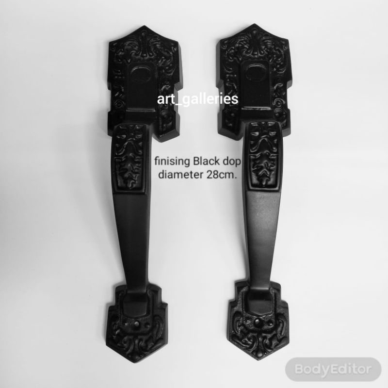 Jual Handle gagang pintu / tarikan garas Black doff diameter 28cm ...