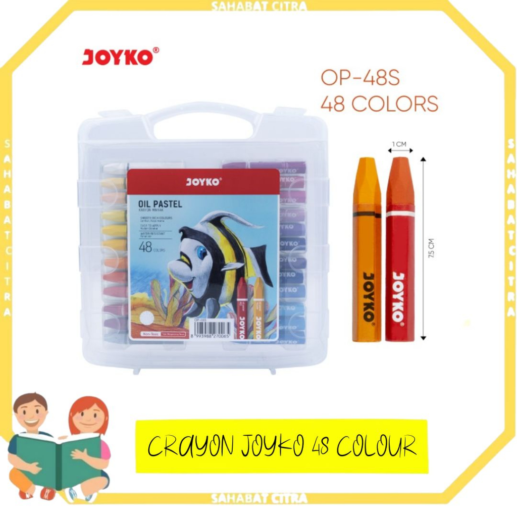 Jual CRAYON MERK JOYKO/TITI 48 COLOUR 蜡笔 | Shopee Indonesia