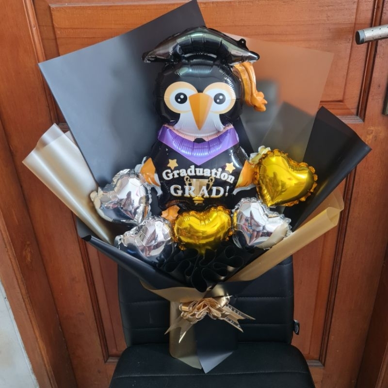 Jual Buket Balon Graduation/ Buket Wisuda/ Hadiah Wisuda Buket GRAD OWL ...