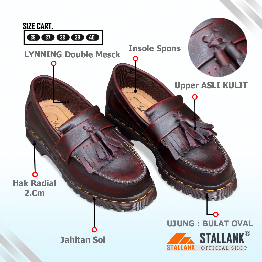 Jual STALLANK || Sepatu Dokmart Wanita Docmart Loafer Kulit Asli ...