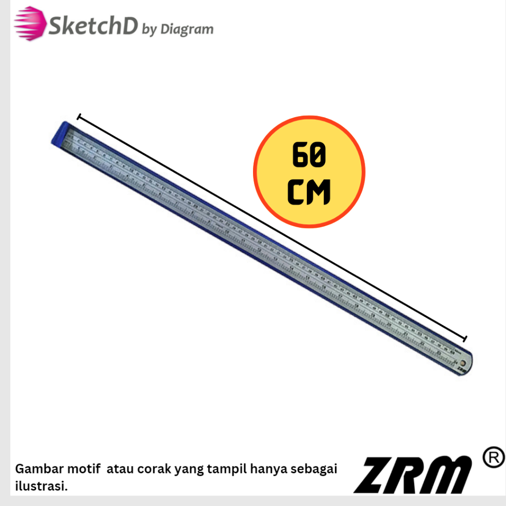 Jual Penggaris Besi Mistar 60 cm ZRM Steel Ruler Garisan Metal | Shopee ...