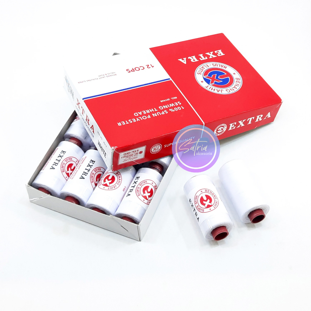 Jual BENANG JAHIT EXTRA 500 YARD 12 PCS KODE PUTIH / WHITE | Shopee ...