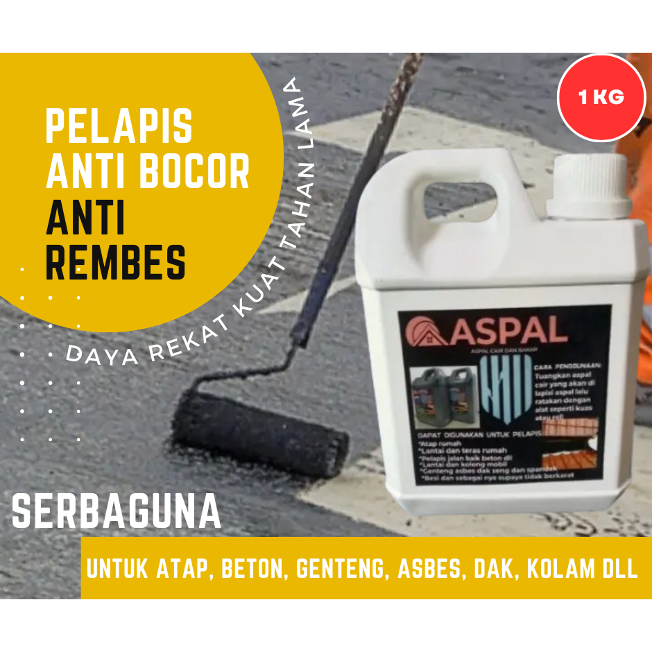 Jual Cat Pelapis Waterproof Aspal Cair 1kg Penambal Anti Bocor Atap ...
