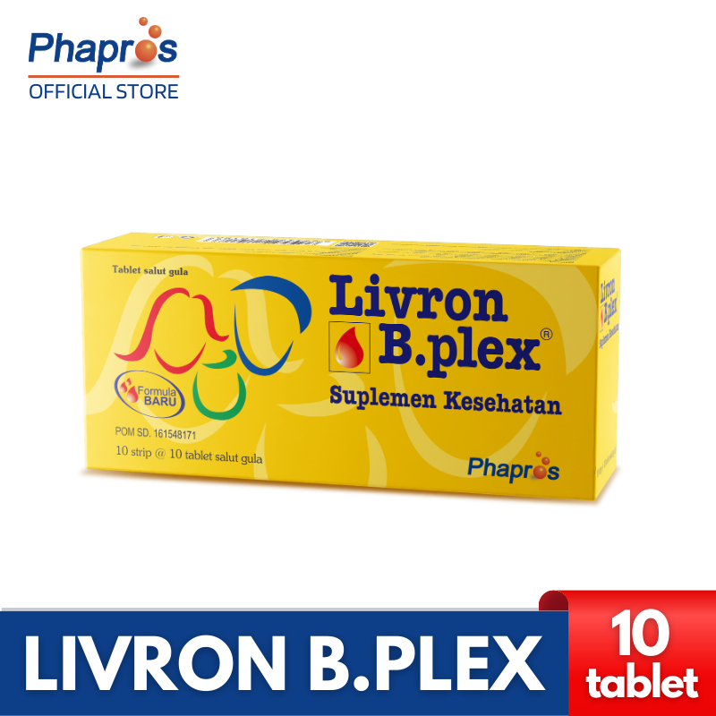 Jual Livron B Plex Strip 10 tablet salut gula / Vitamin dan mineral ...