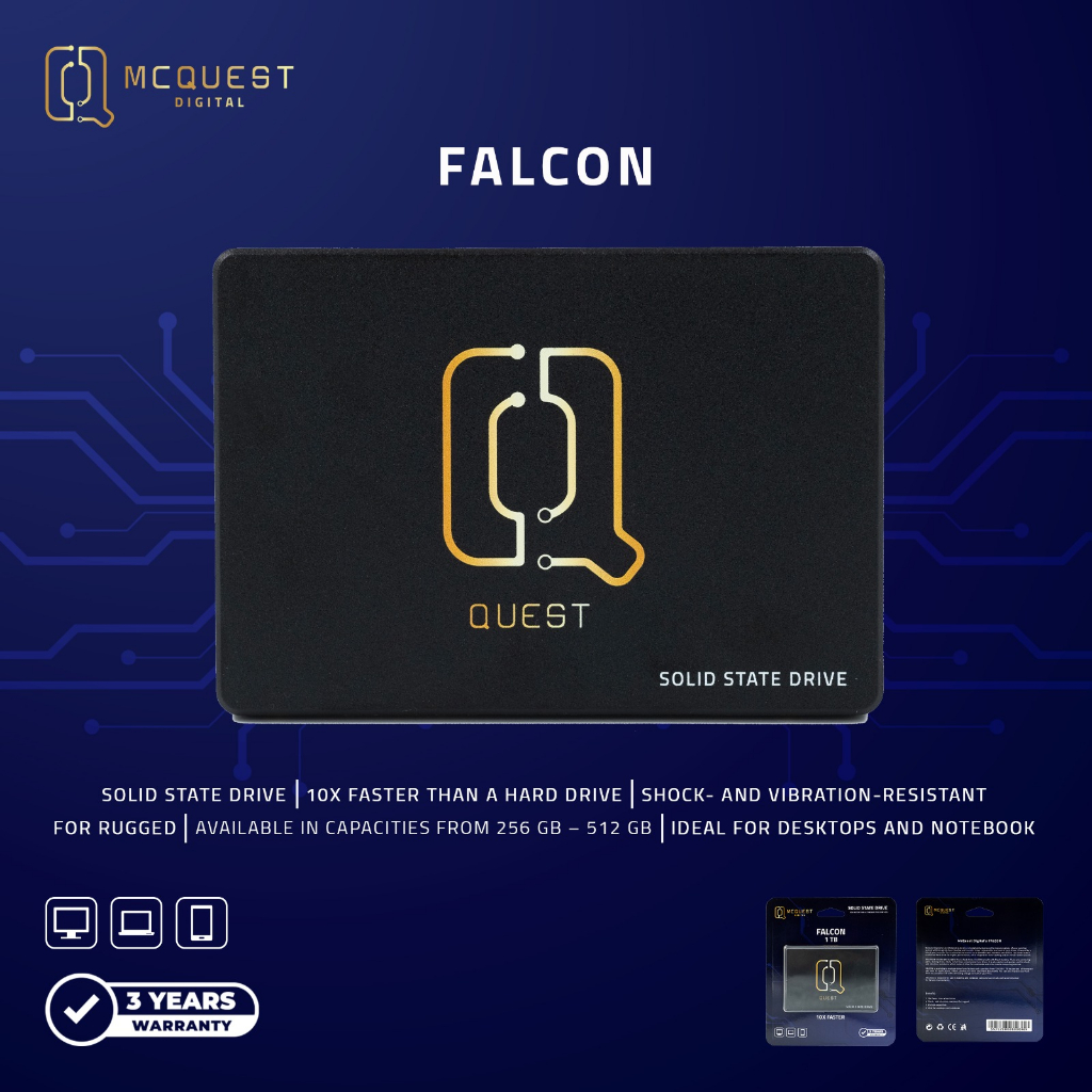 Jual MCQuest Digital Falcon 256GB 512GB 1TB Sata III 2.5" - SSD ...