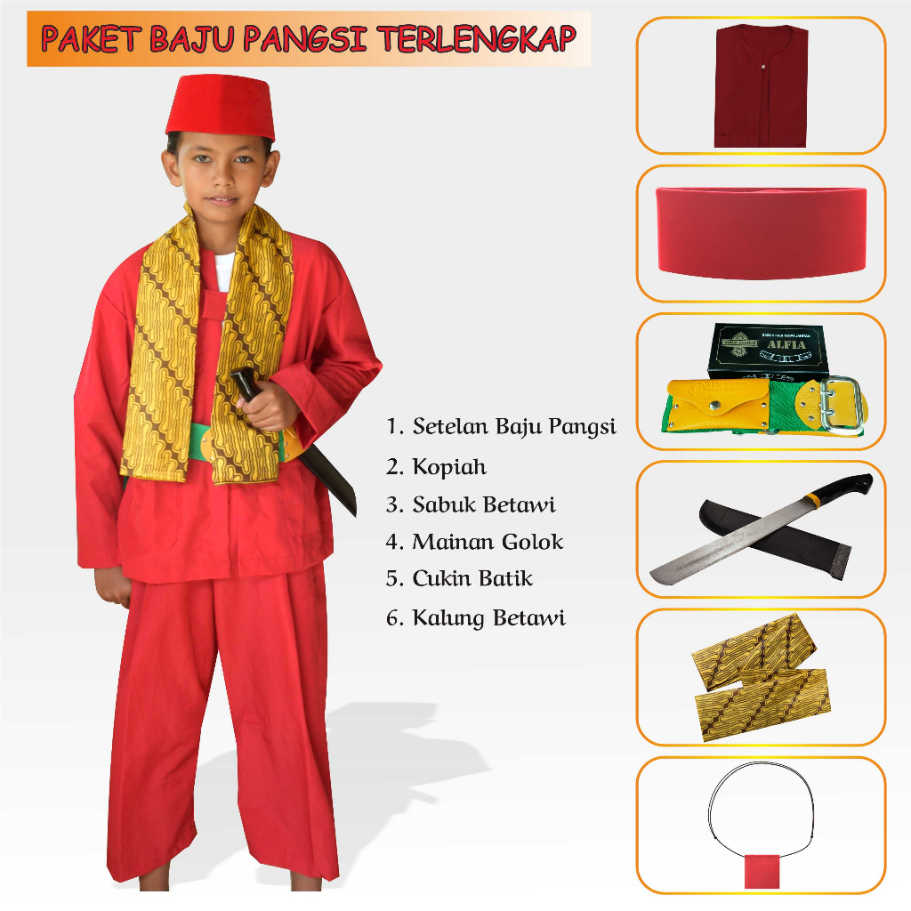 Jual Baju Pangsi Betawi terlengkap / Baju Adat / Baju Tradisional ...
