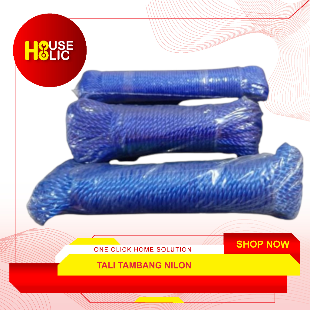 Jual Tali Nilon Nylon 6 7 8 9 MM Rol 30 Meter Tali Tambang Plastik Roll ...