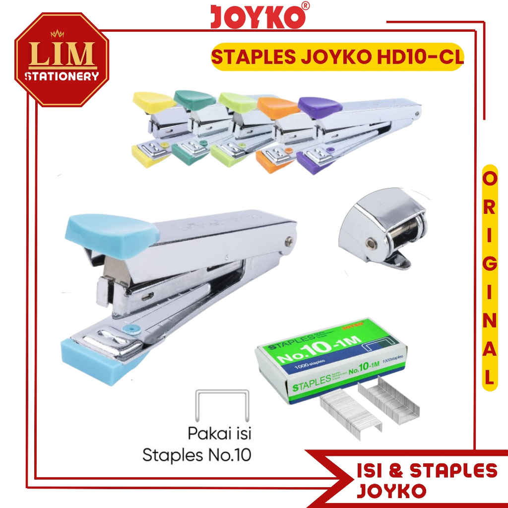 Jual Staples Joyko / Stapler Kecil 9x4cm / Isi Staples No.10 (Pcs) HD10-CL - NO.10-1M | Shopee ...
