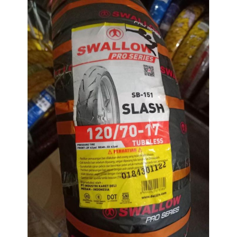 Jual BAN LUAR MOTOR UKURAN 120 70 17 Slash SB 151 MERK SWALLOW Ring 17 ...