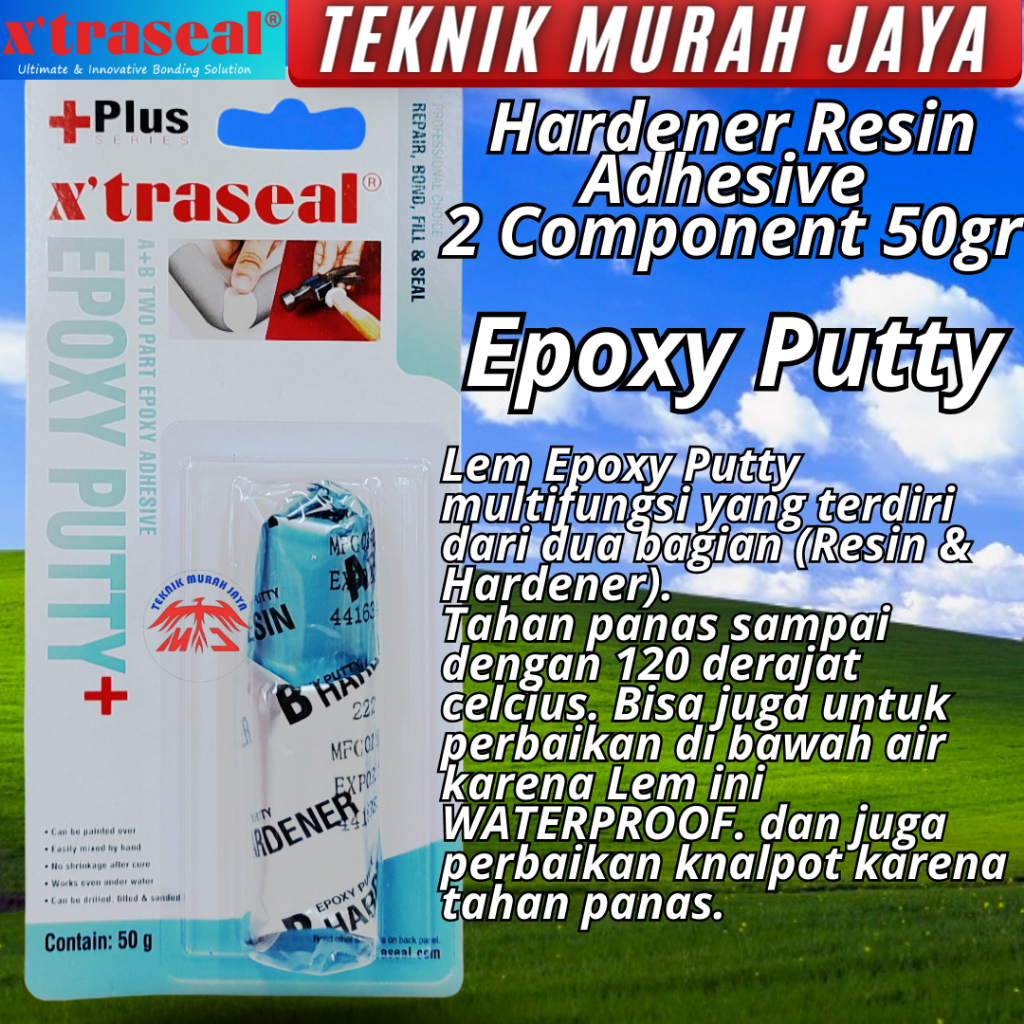 Jual XTRASEAL Lem Epoxy Putty Hardener Resin Adhesive 2 Component 50gr ...