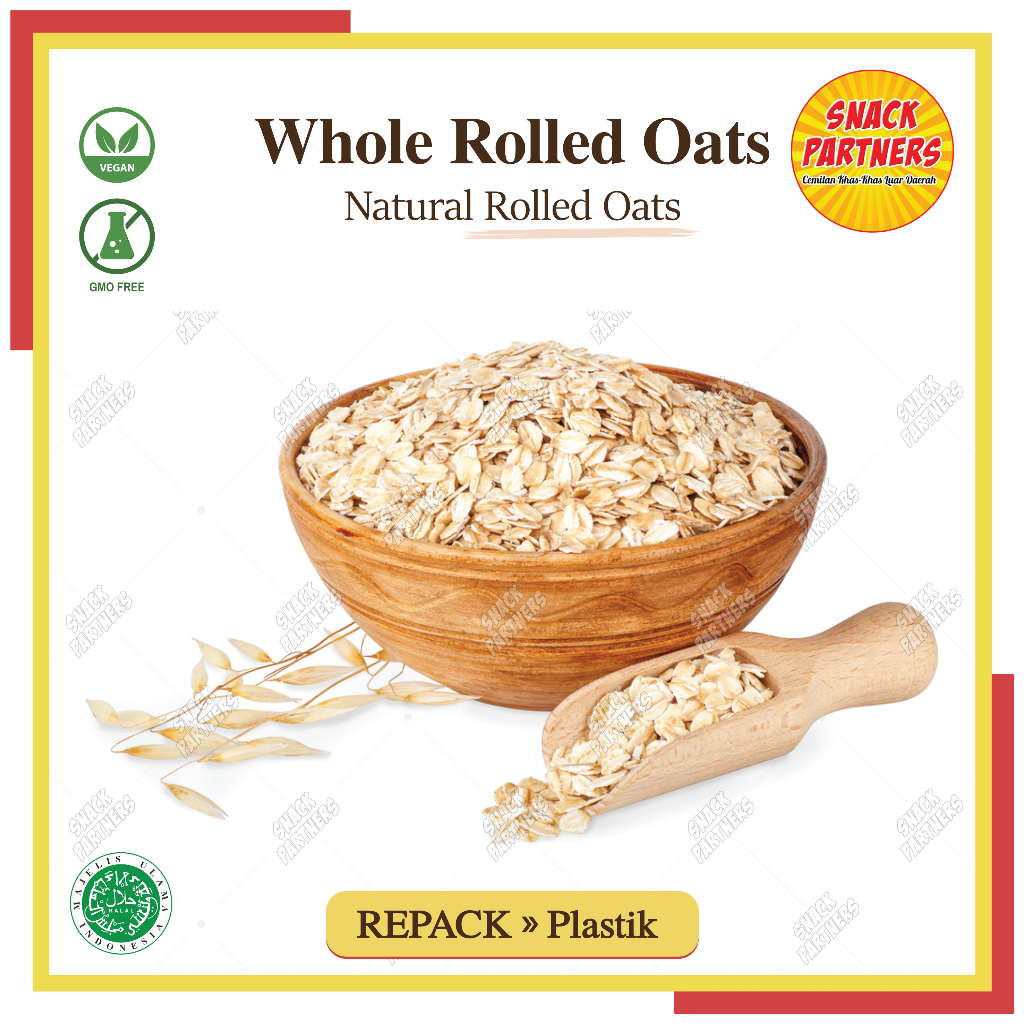 Jual ROLLED OATS Repack 250 500 GR / 1 KG- Whole Old Fashioned Oat ...