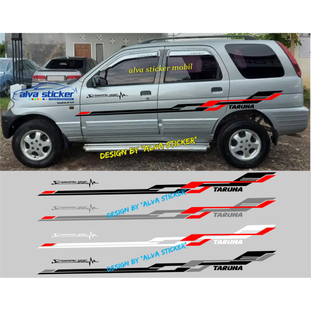 Jual (ALVA) new design sticker mobil daihatsu taruna list cutting body ...