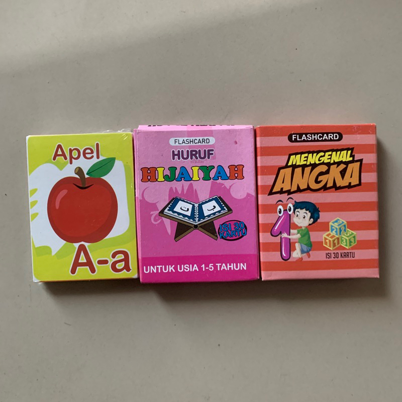 Jual Paket 3 Flashcard ABJAD - MENGENAL ANGKA - HURUF HIJAIYAH / Flash ...