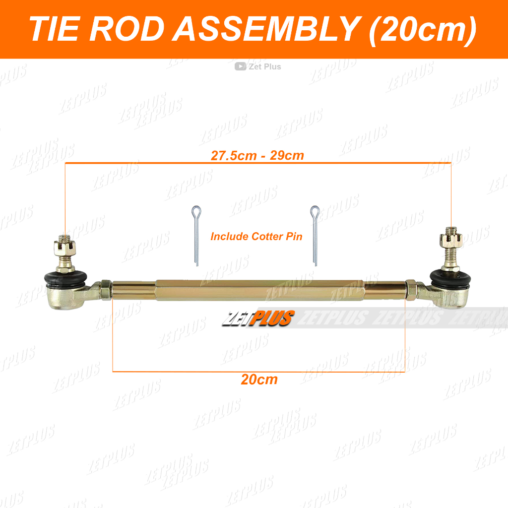 Jual AS LONG 20cm TIEROD STIR ATV /terot batang motor atv /bola tie rod end/gokart/buggy/modif ...
