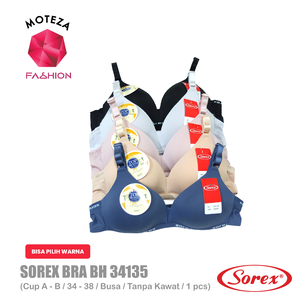 Jual Sorex 34135 Bra BH Tanpa Kawat T Shirt Busa Tipis Cup A - B Kait 3 | Shopee Indonesia