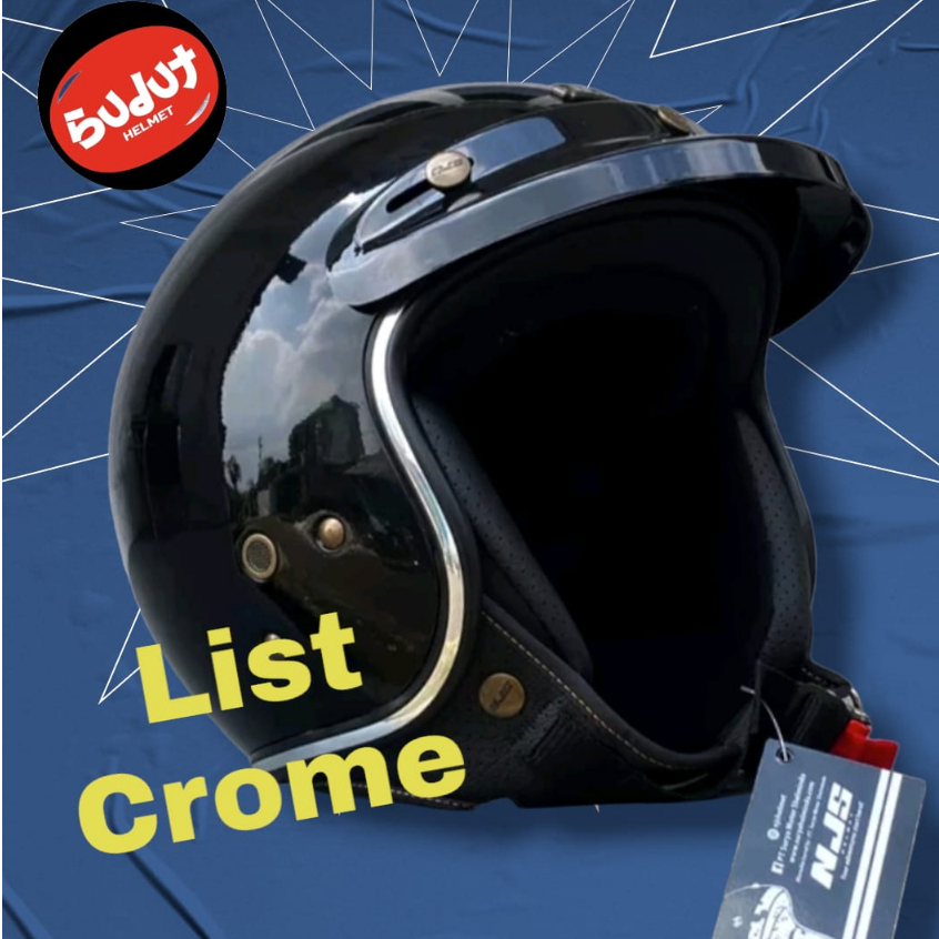 Jual HELM Bogo NJS NR-80S Retro SOLID ORIGINAL PREMIUM FREE PET NJS ...
