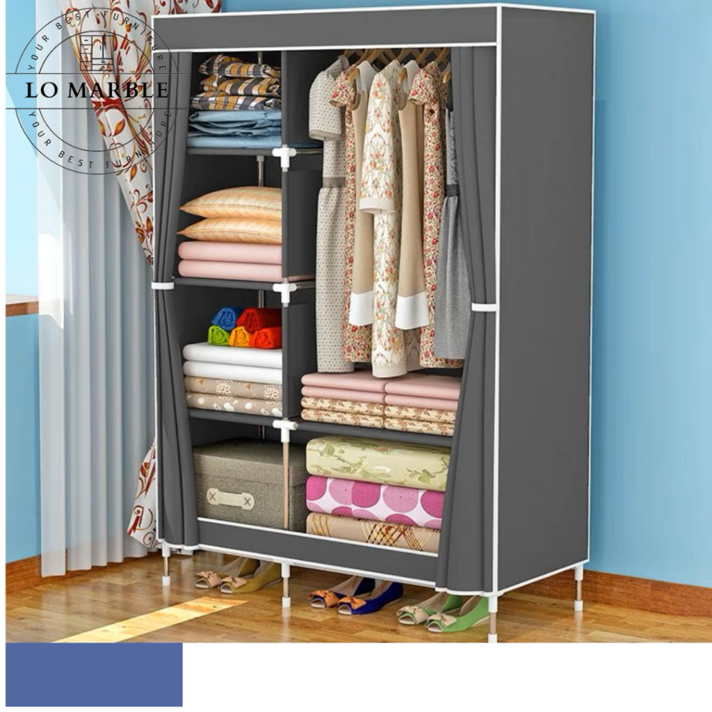 Jual Rak Lemari Pakaian Rak Baju dengan tutup resleting lemari kain ...