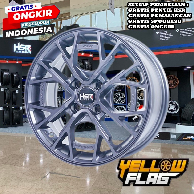 Jual velg mobil original hsr fe01 ring 15 R15 4x100 mate grey series ...