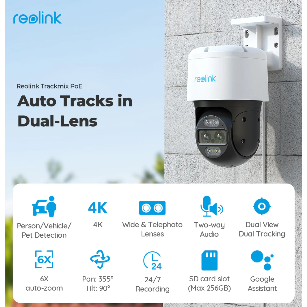 Jual REOLINK Trackmix 4K Dual Lens PTZ Auto Tracking 6X Zoom Outdoor CCTV | Shopee Indonesia