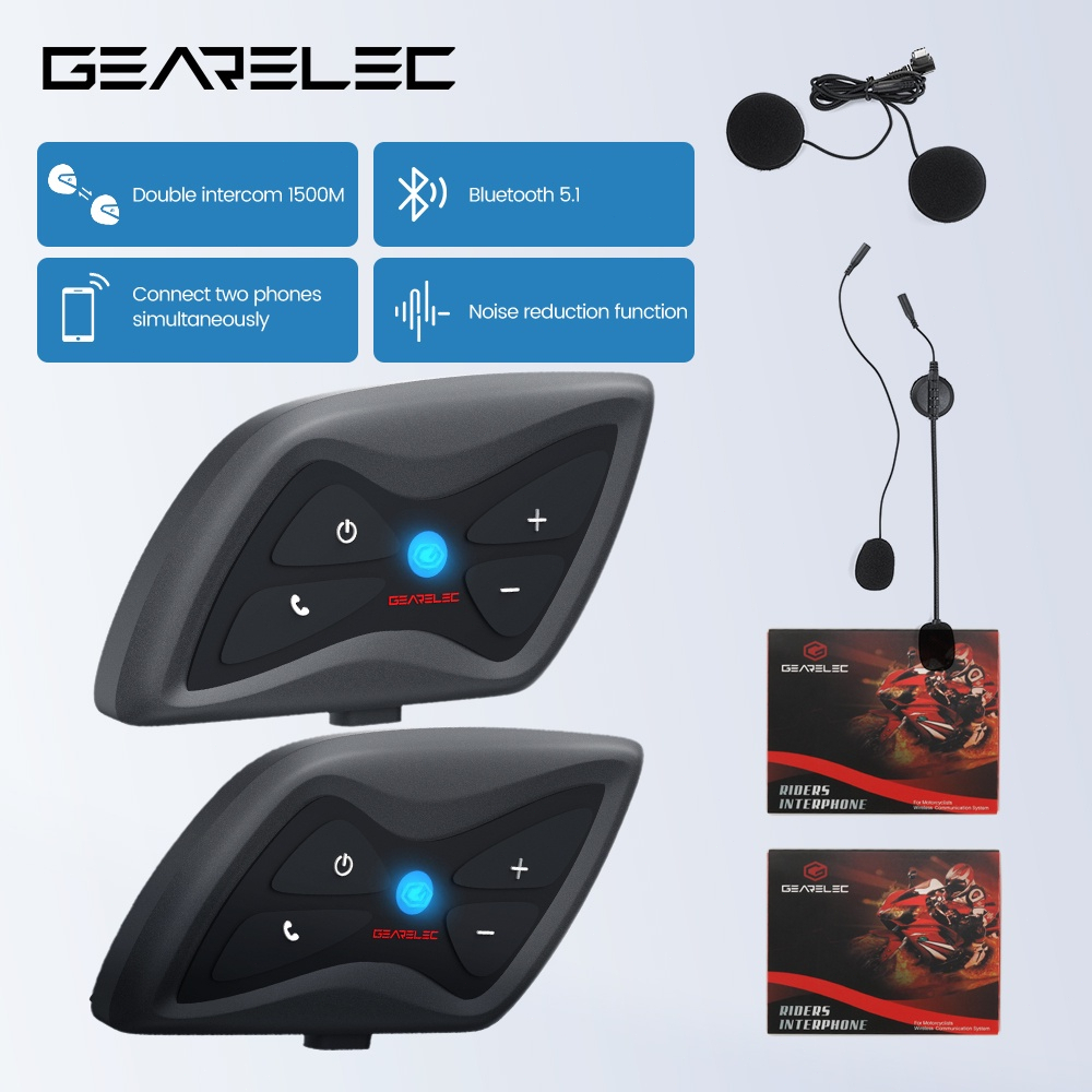 Jual Intercom GEARELEC V6 Pro Bluetooth 800m Intercom Headset Vnetphone ...